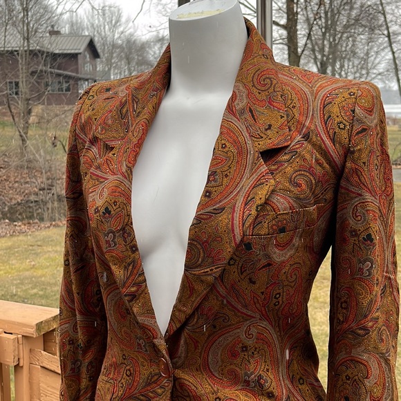 Ellen Tracy | Jackets & Coats | Nwot Paisley Mens Cut Blazer 24 | Poshmark